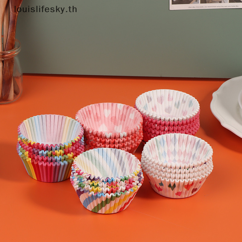 Llth 100 ชิ้นมัฟฟิน Cupcake ถ้วยกระดาษ Cupcake Liner เบเกอรี่มัฟฟินถ้วย DIY ถาดเค้ก Decorag ...