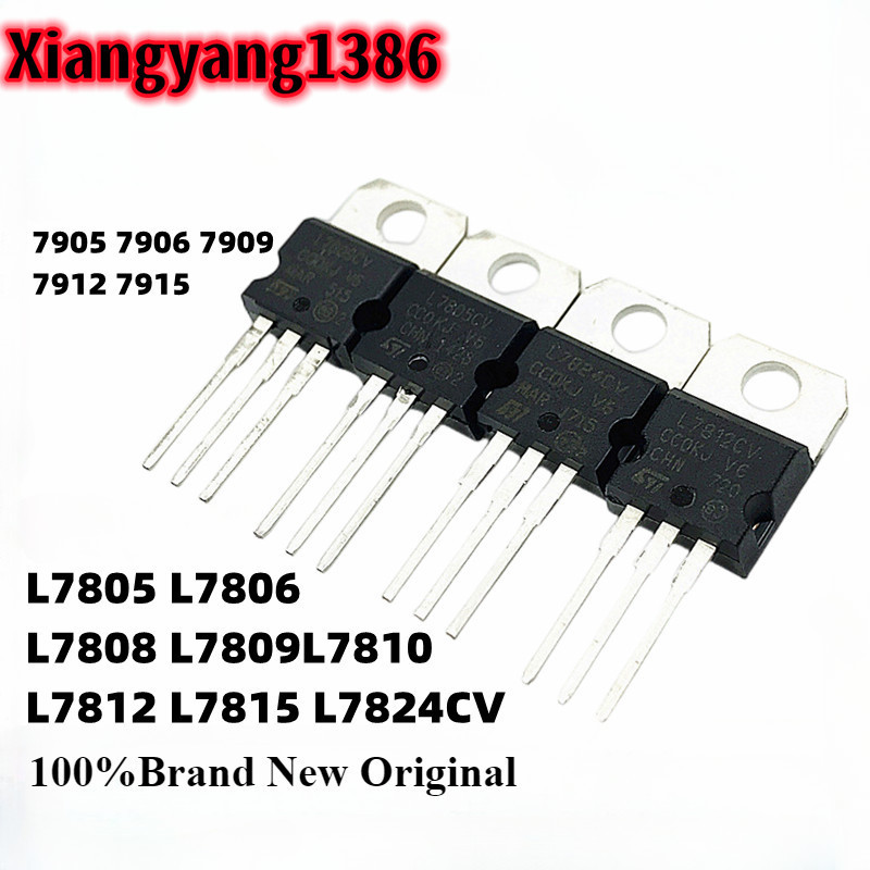 ของแท้ 100% L7805CV/L7806/L7808/L7908/L7812/L7915/L7918/L7924 直插TO-220 ...