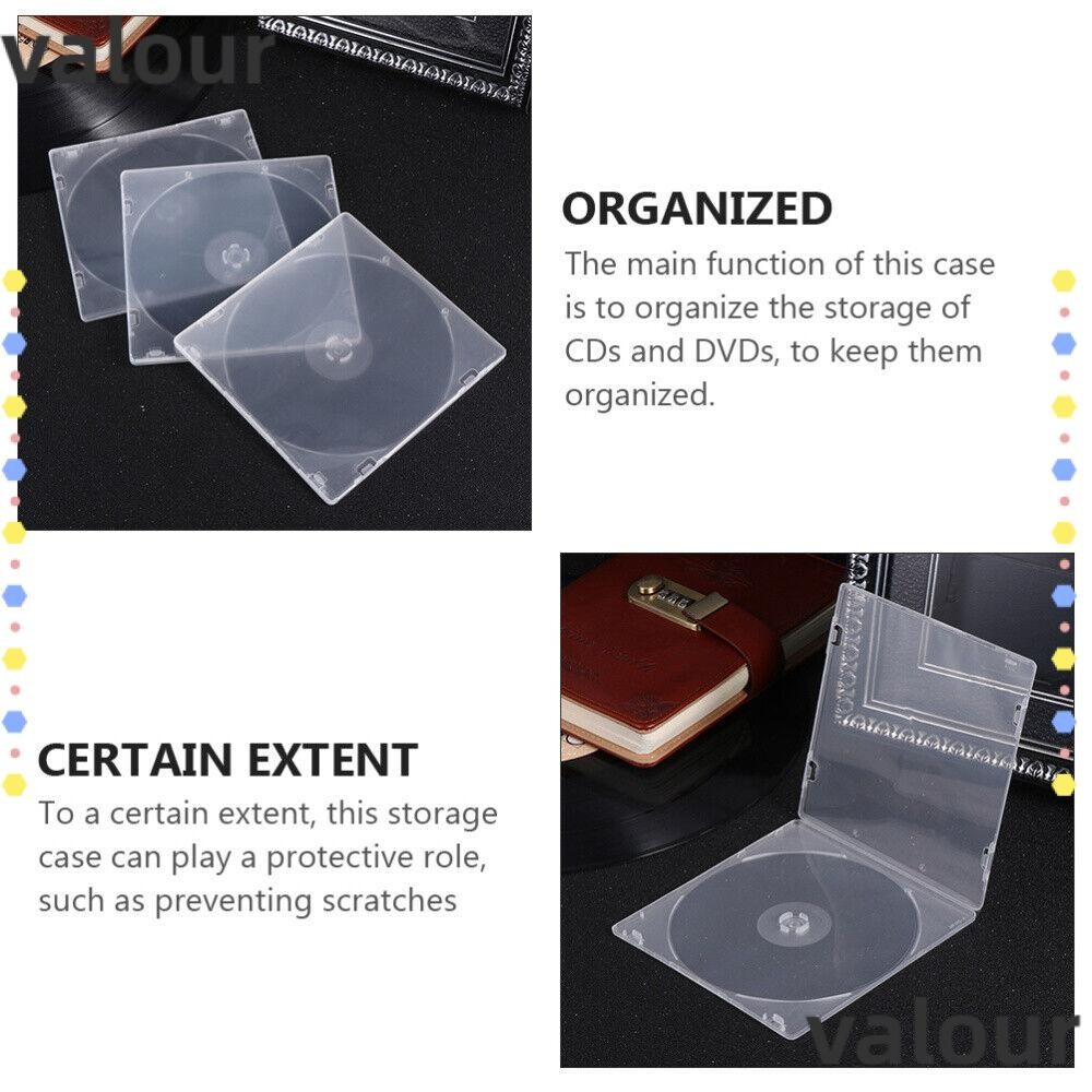Valour 20 ชิ้น Square PP Box, Single Disc Transparent CD , ฝาครอบ PP ...