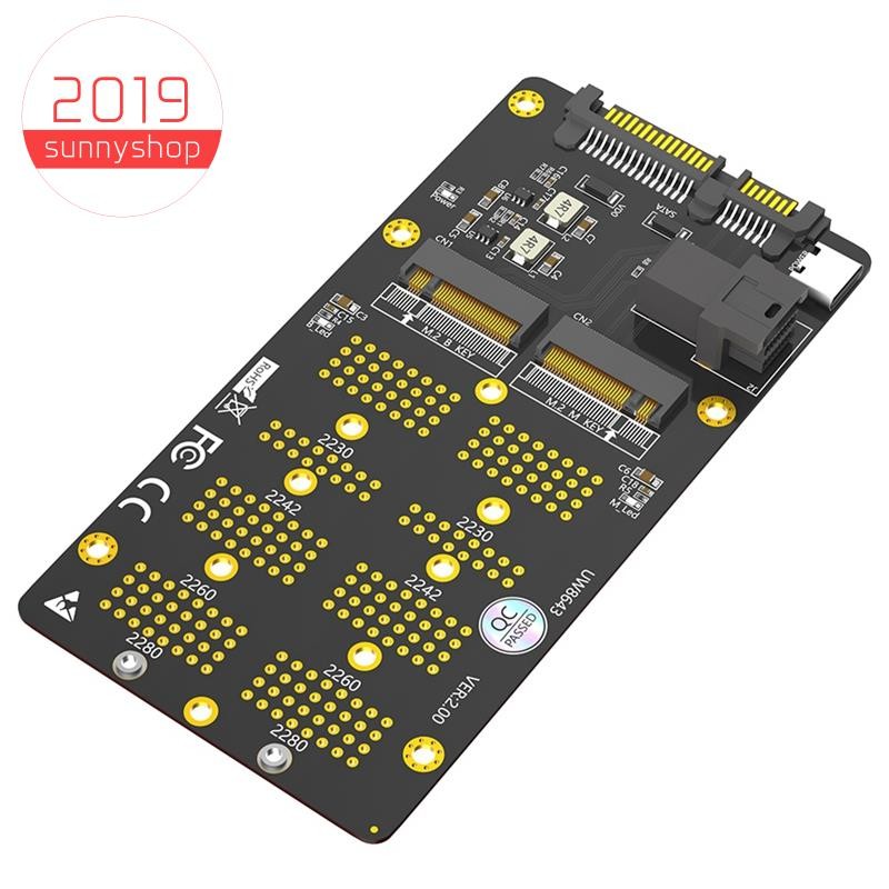 [sunnyshop2019]2 In 1 Combo M.2(NGFF) NVMe SSD/SATA-Bus SSD ถึง SFF ...