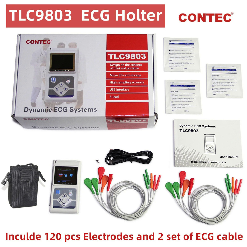 TLC9803 3 Channels ECG Holter EKG Holter, Dynamic ECG Monitor System ...