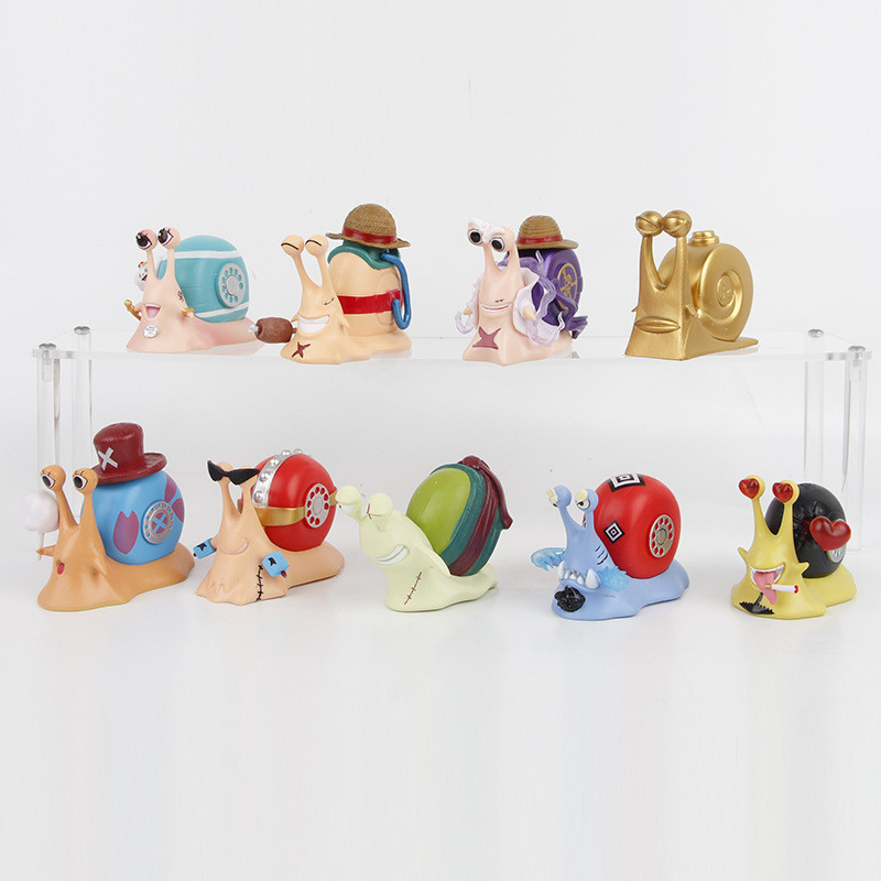 9 ชิ้น One Piece Transponder Snail วิทยุ Snail ตัวเลขของเล่นตุ๊กตา ...