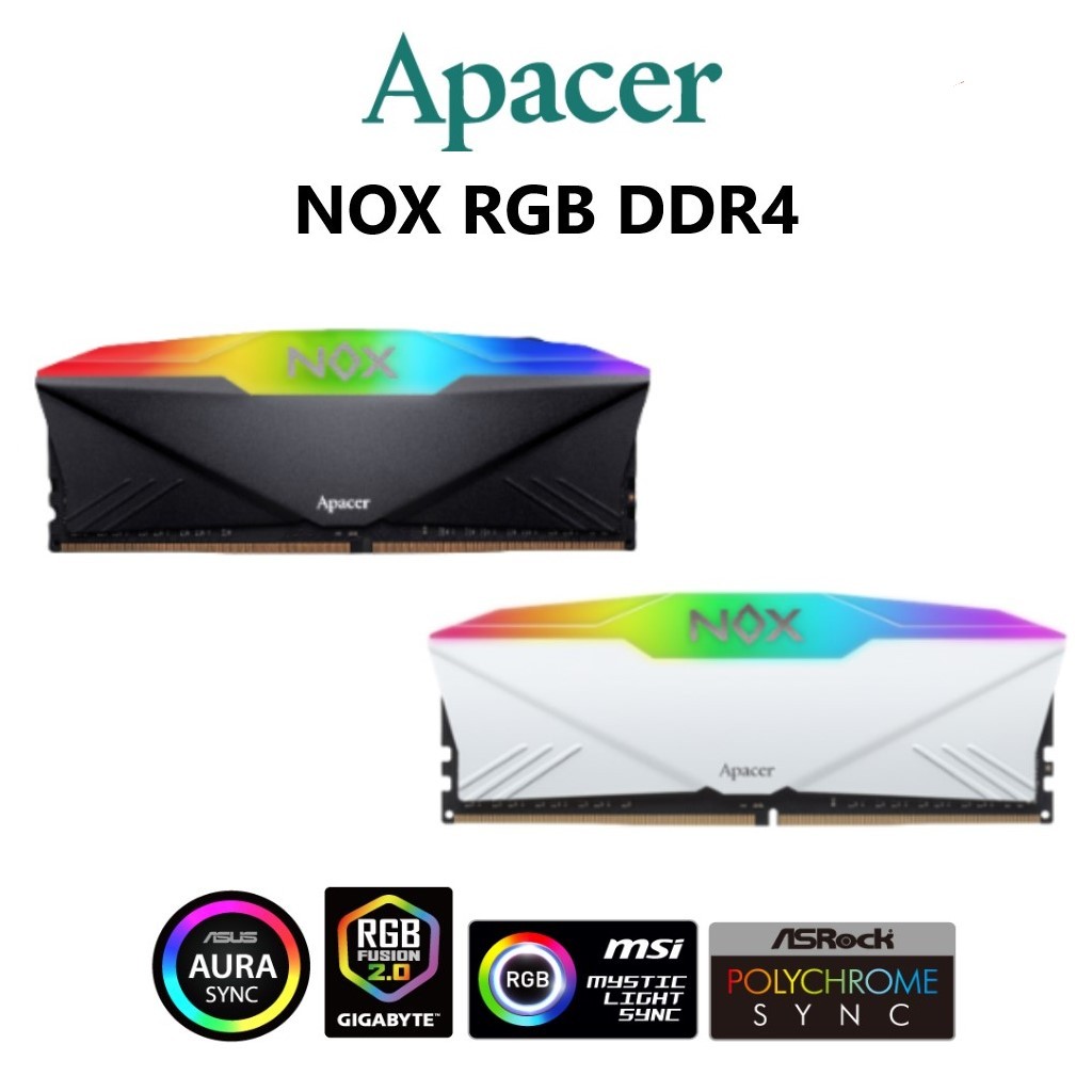 RAM APACER NOX RGB 16GB/3200 (8x2) Gaming Memory RGB BLACK/WHITE ...