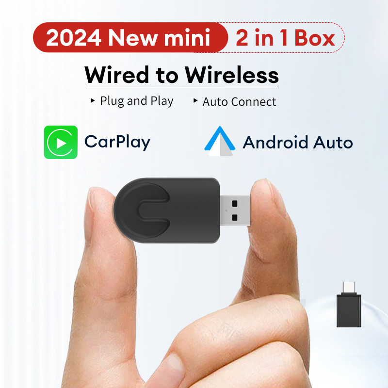Acodo Smart Carplay AI Box 2 In 1 แบบมีสายถึงไร้สาย Mini Car Play USB ...
