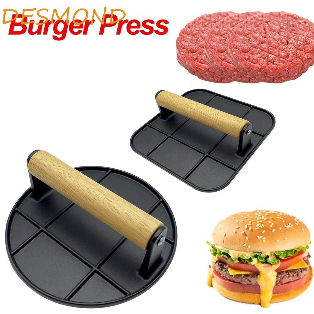 Desmond เบอร์เกอร์กด, ด้ามไม้ Heavy Duty Patty Smasher, ทนทาน Non-Stick ...