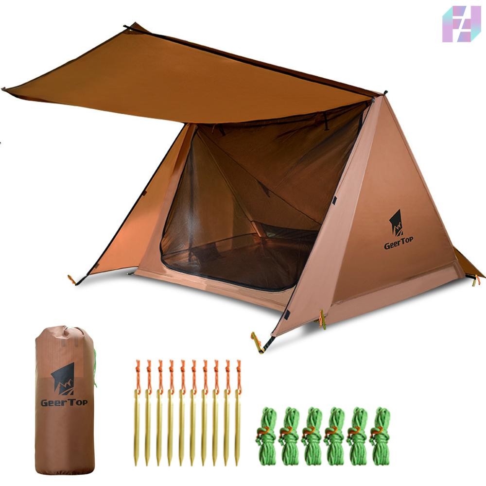 Geer Top Picnic Sunshine-proof Outdoor Beach 2 -Person เต็นท์ Camping Garden กันฝนตกปลาเดินป่า ...