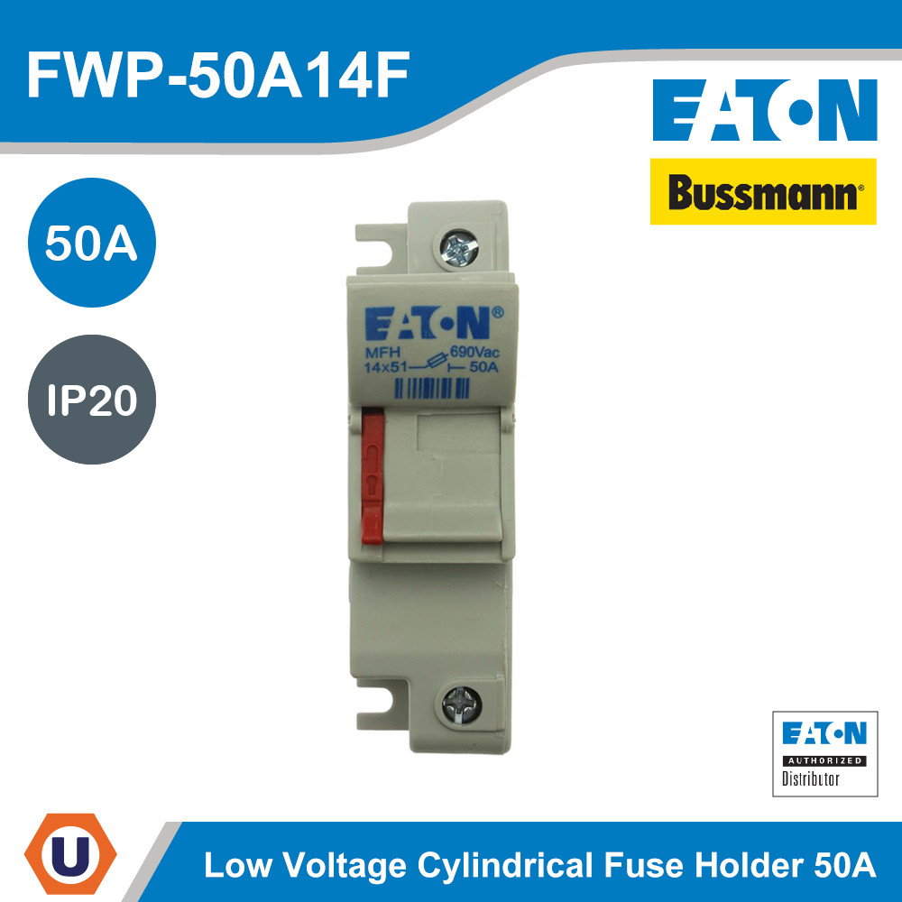 Eaton Bussmann 50A Rail Mount Fuse Holder for 14x51 mm. Fuse 1P รหัส ...