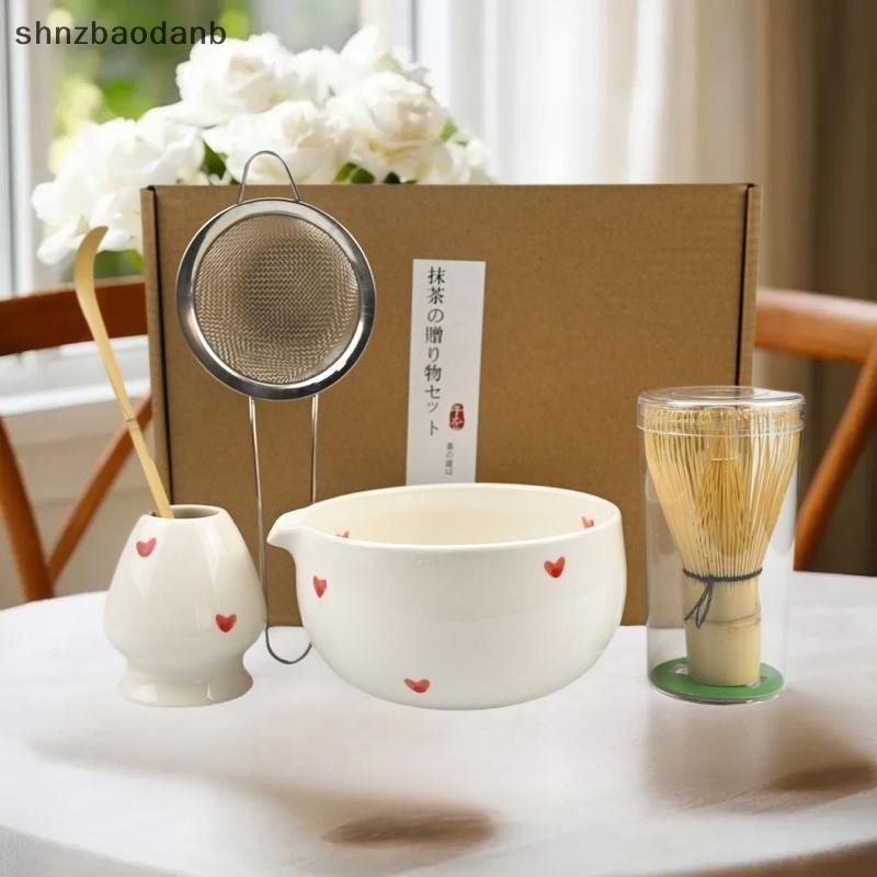 [shnzbaodanb] 4/5/6 ชิ้น/เซ็ตสไตล์ญี่ปุ่นชามมัทฉะช้อนชาปัดตะแกรงตาข่ายแบบดั้งเดิมของขวัญที่ ...