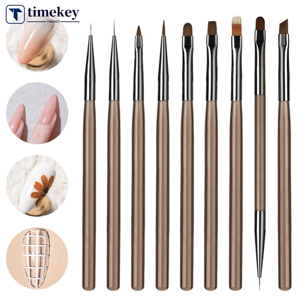 TME 9 ชิ้น Nail Art Liner เล็บแปรง Liner DIY จิตรกรรมปากกาเล็บอะคริลิค ...