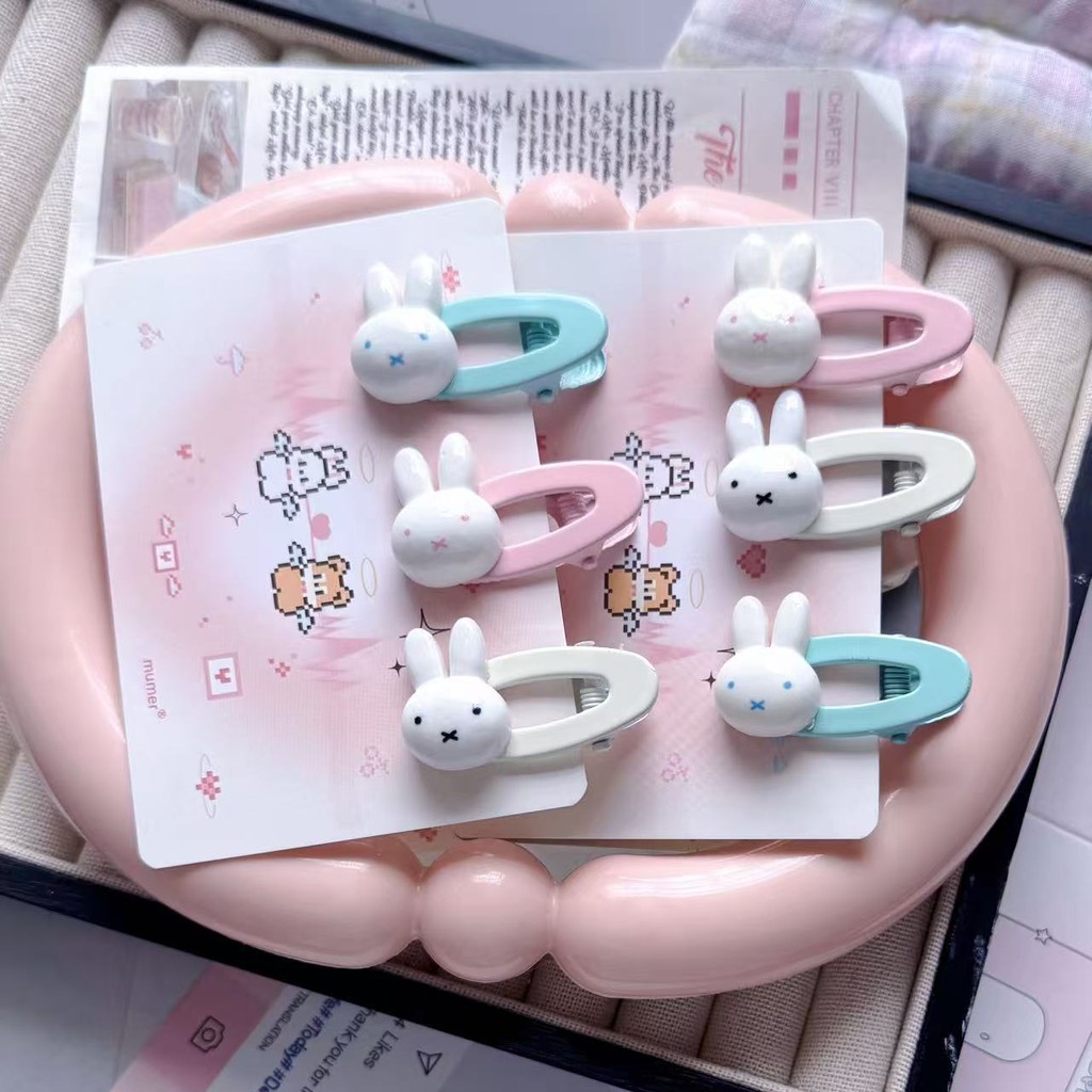น่ารัก miffy miffy Rabbit Hollow Oval Clip สาวหวานสาวด้านข้าง Liu#可爱 ...