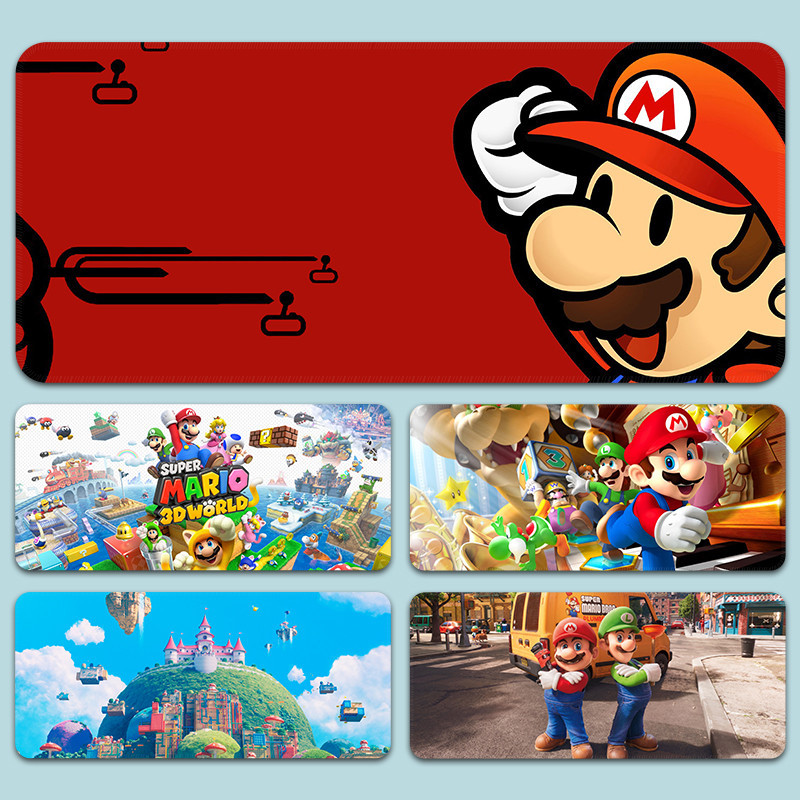 Mario Mouse Pad HD พิมพ์คอนโซลเกมคอมพิวเตอร์ Office Seaming Mouse Pad ...