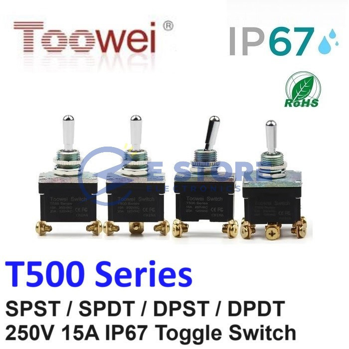 Toowei SPST/SPDT/DPST/DPDT 2/3/6 Pin On-Off / On-Off-On 250V 15A Toggle ...