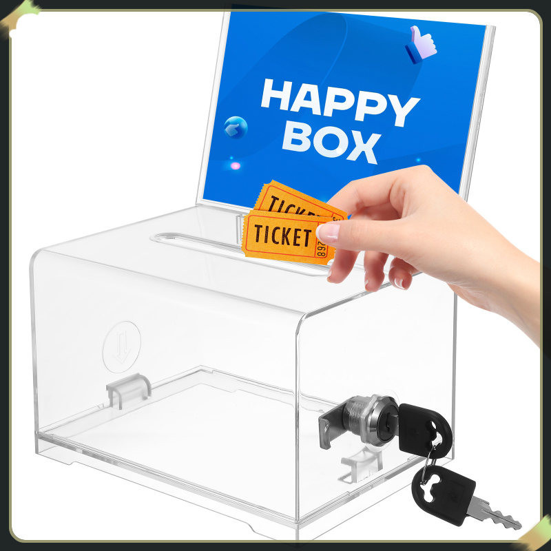 Ballot กล่องเคล็ดลับ Jar สําหรับเงินล้างธุรกิจผู้ถือบัตร Signage ...