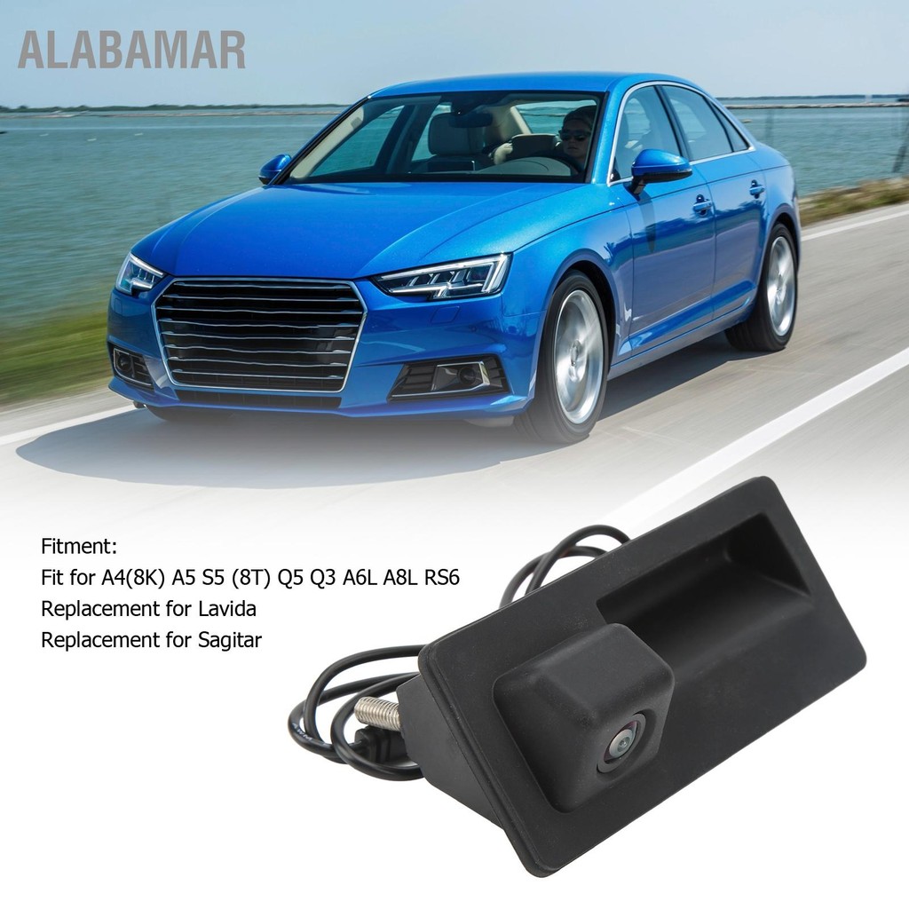 ALABAMAR Trunk Handle กล้องสำรองข้อมูลด้านหลัง Night Vision มุมมองกว้าง IP67 กันน้ำสำหรับ A4 8K ...
