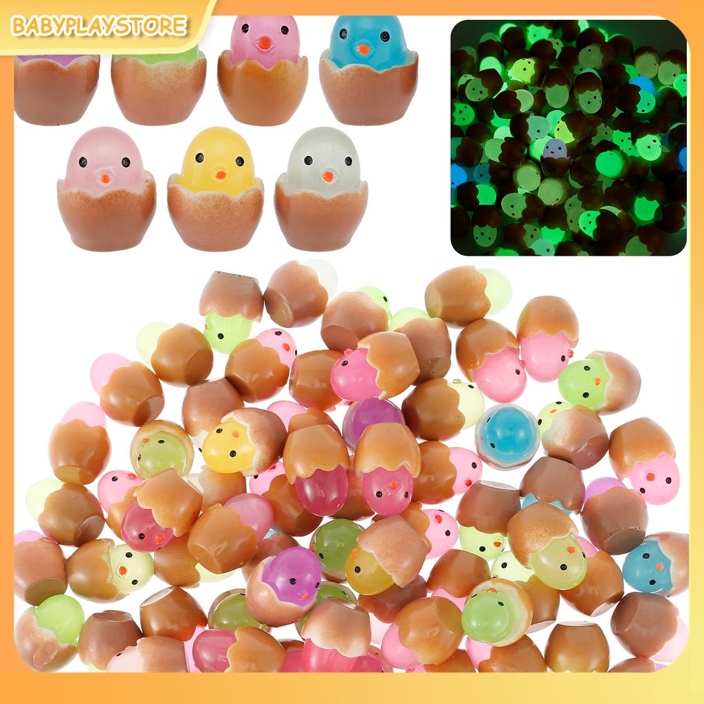 100 ชิ้น Mini Luminous Chicks สังเคราะห์เรซิ่น Luminous Chicks ...