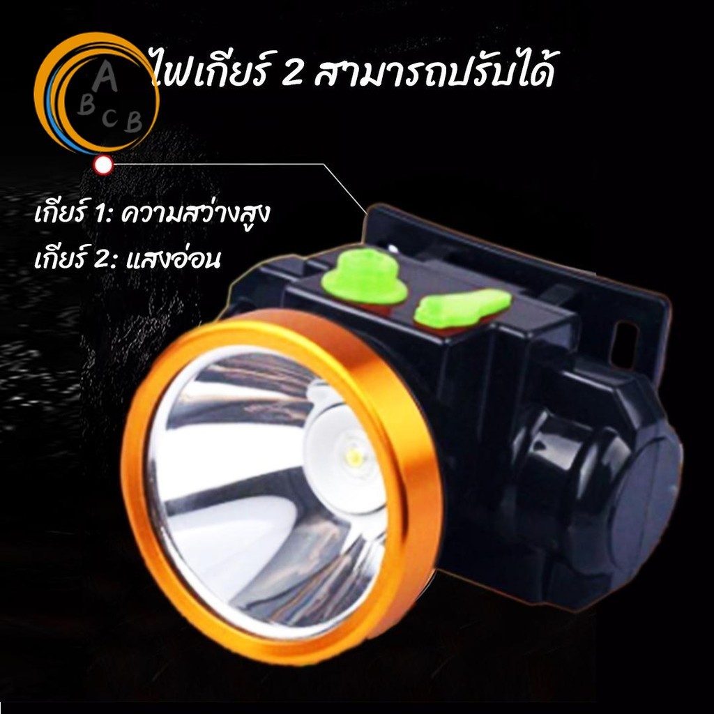พร้อมจัดส่งไฟฉายคาดหัว LED flashlight mount แบตเตอรี่ลิเ 60W ษะ ...