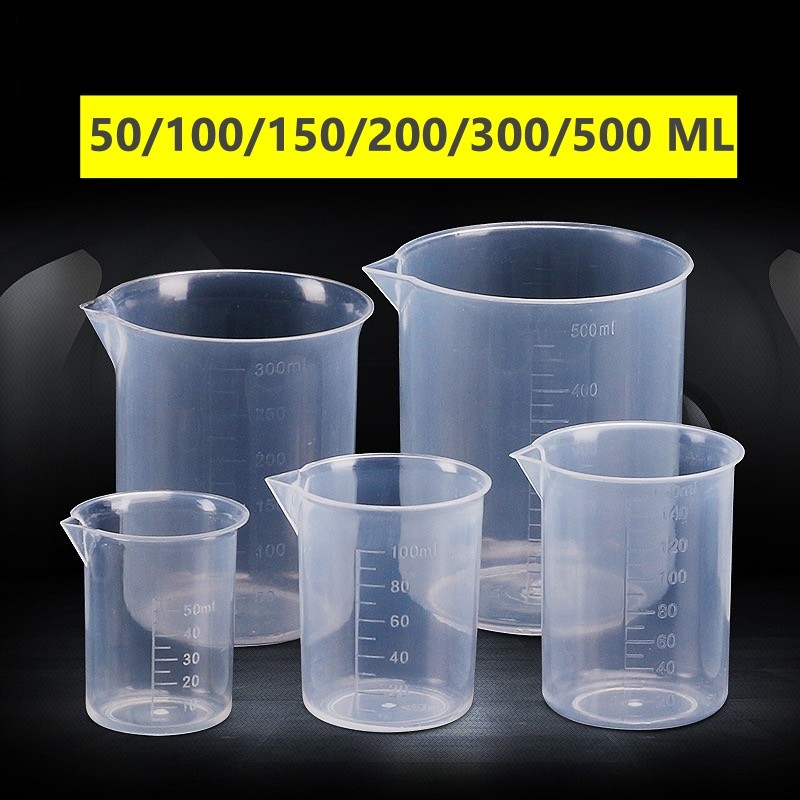 เหยือกตวงขนาดเล็ก เหยือกเท กรวยเท ถ้วยตวงพลาสติกปากแหลม แก้วตวง ขนาด 50-500 ml (สั่งขั้นต่ำ30 ...