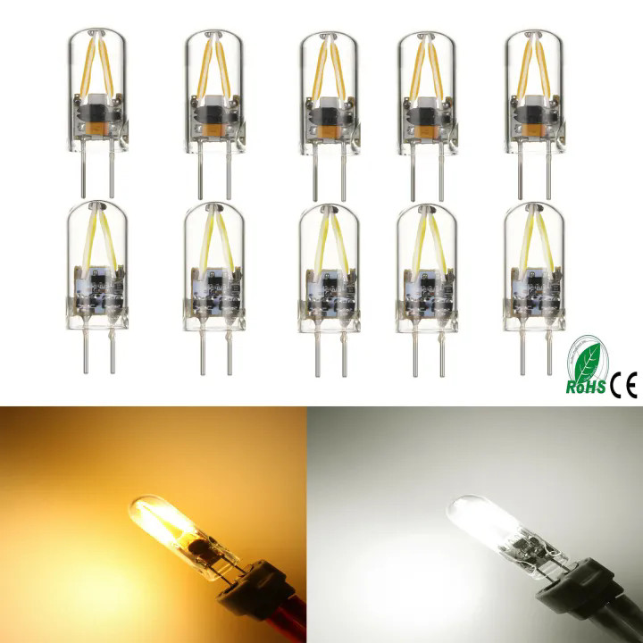 Mini G4 หลอดไฟ Led 12V Cob Filament ฝาครอบแก้วโคมไฟสําหรับ Cool White ...