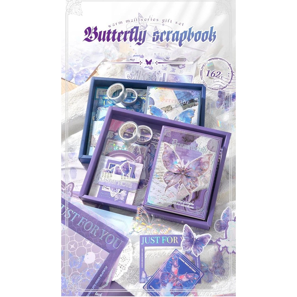 Jianwu Butterfly Illustration Warm Mail Series Vintage Lace Material ...