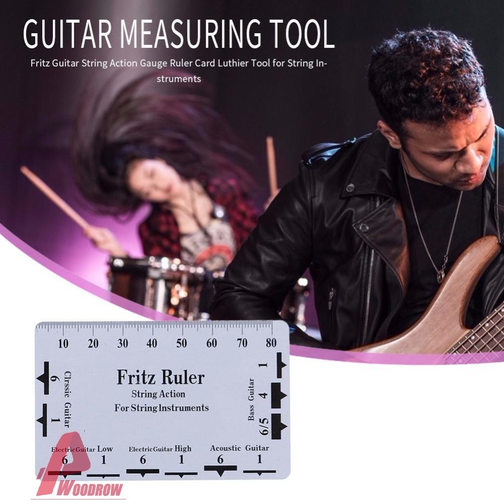 Fritz Guitar String Action Gauge ไม้บรรทัด String Pitch ไม้บรรทัดการ์ด Luthier เครื่องมือร้อน
