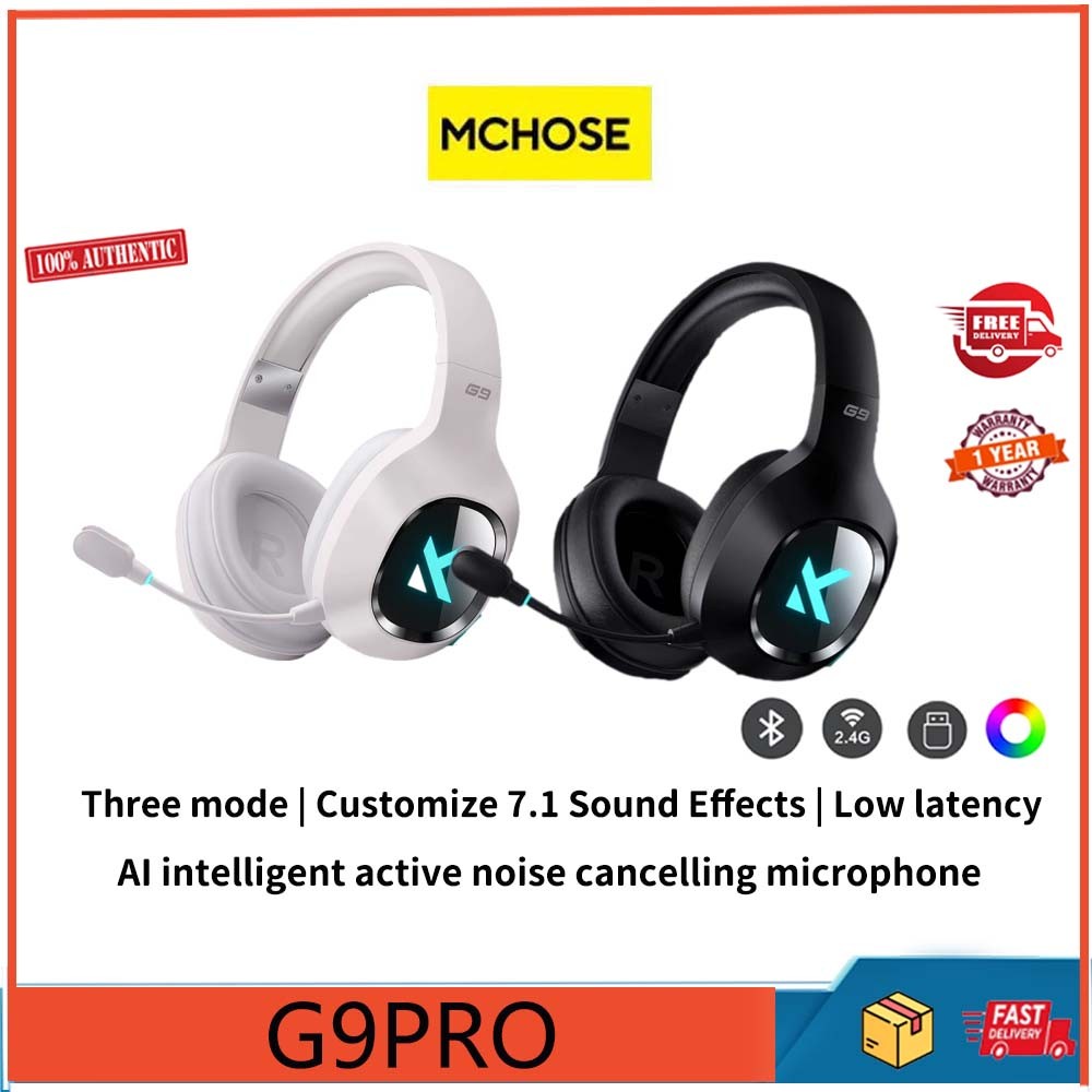 Mchose G9Pro หัวติดตั้ง Esports หูฟัง, อัจฉริยะ AI ลดเสียงรบกวนไมโครโฟน RGB Low Delay fps การฟัง ...