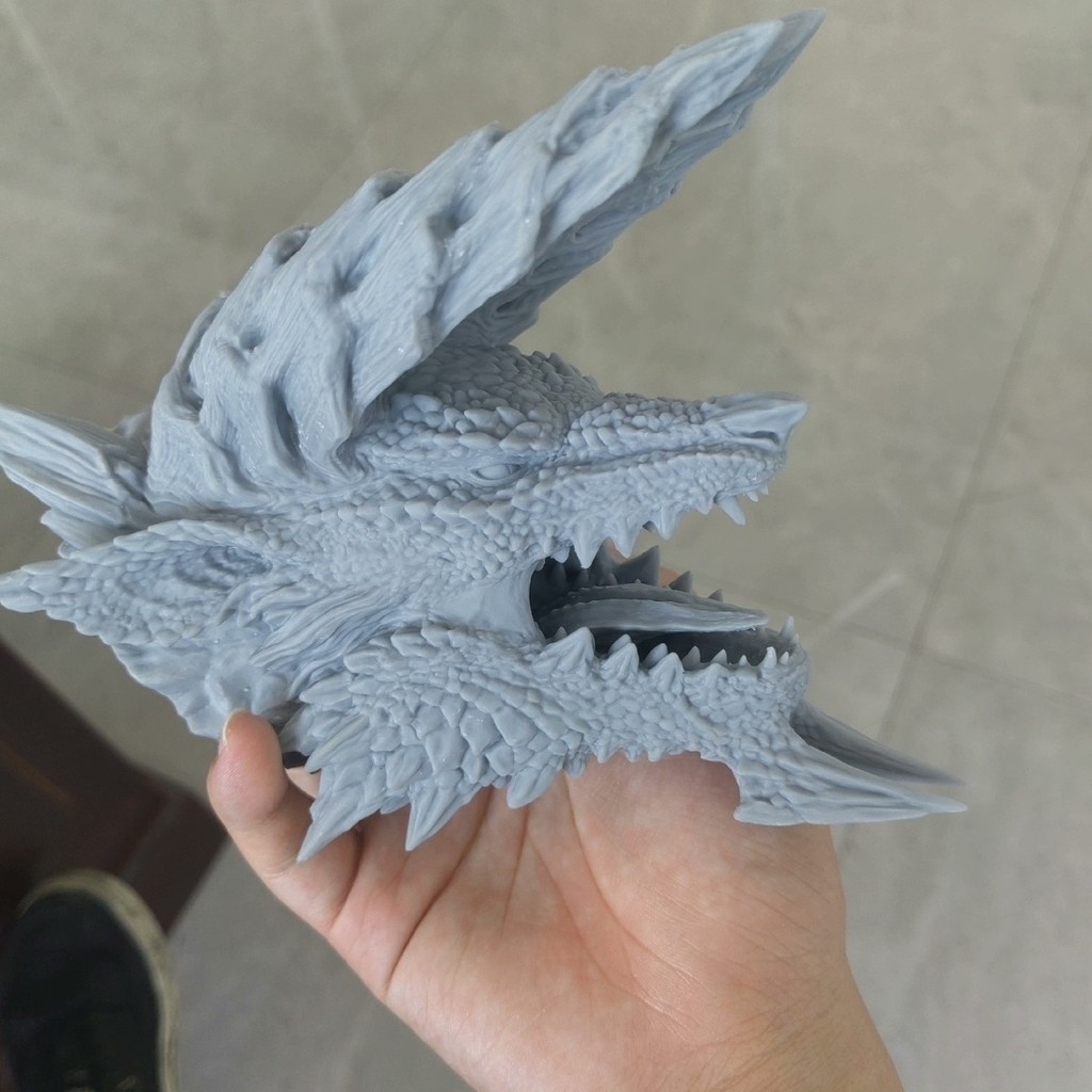 Monster Hunter Thunder Wolf Dragon Head แกะสลักความสูง 15 ซม. XSOQ ...