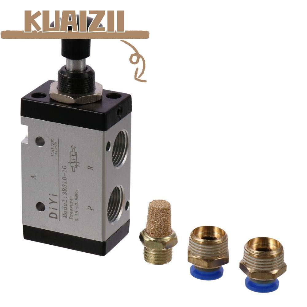 KUAIZII โซลินอยด์วาล์ว, Pneumatic 3 Way 3R210-08, Air Switch Valve 2 ...