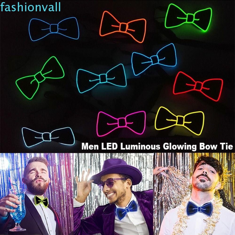 FASHIONVALL Luminous สี Ties, Neon Dance Show Prop ผู้ชาย LED เรืองแสง ...