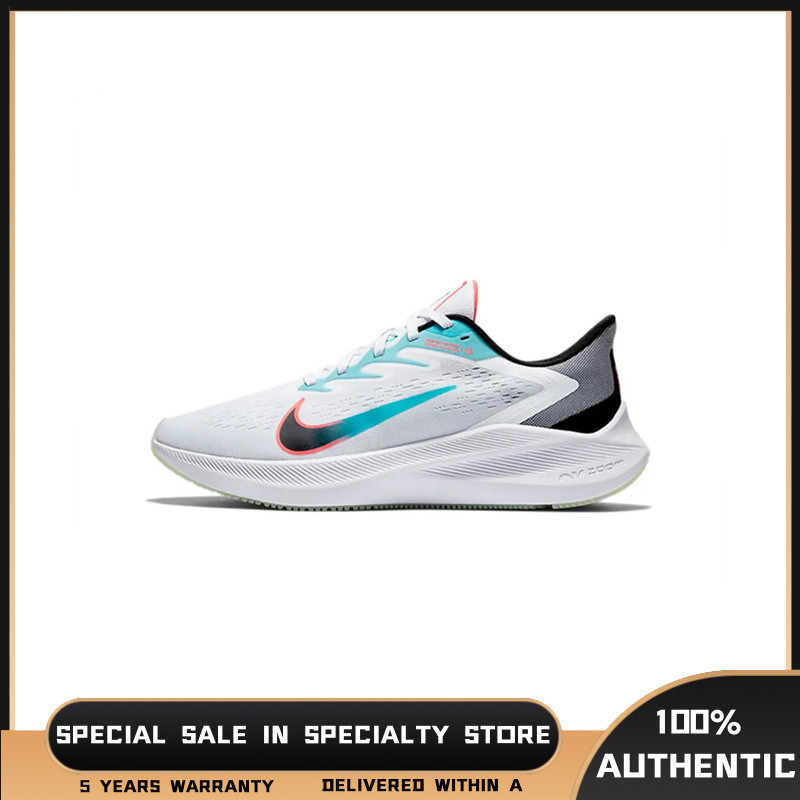 【ขายดีเป็นเทน้ำเทท่า】 Nike Zoom Winflo 7 "White" รองเท้าวิ่งผู้ใหญ่ ...