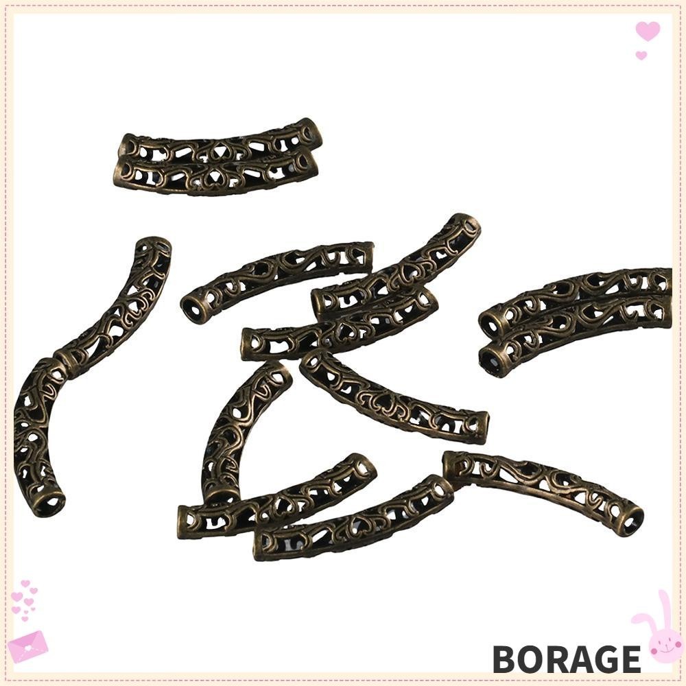 Borag 100 ชิ้น Filigree ยาวโค้งหลอดก๋วยเตี๋ยว Spacer ลูกปัด, หลุม: ยาว 3.5 มม. 37 มม., 5 มม.หลอด ...