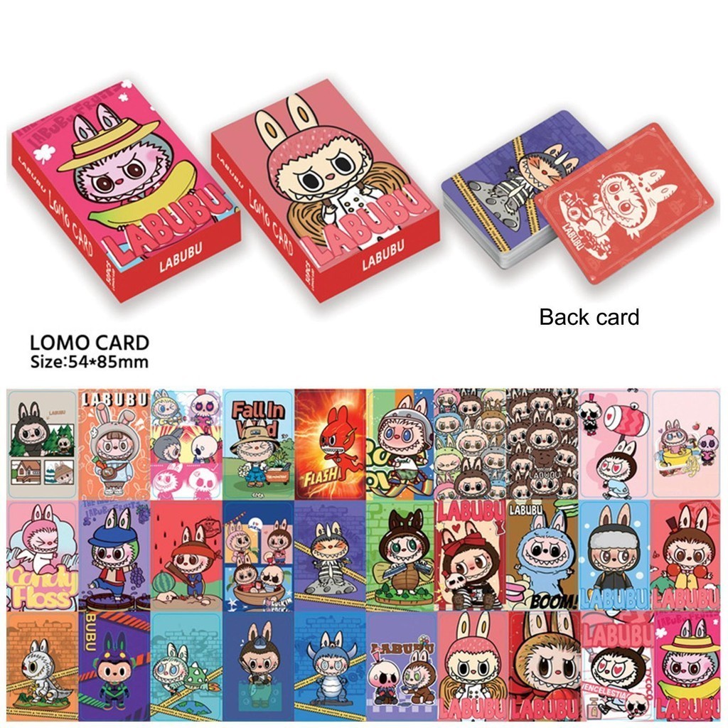 30 ชิ้น LABUBU การ์ด Lomo การ์ตูนรวบรวมการ์ดขนาดเล็กการพิมพ์สีสองด้าน ...