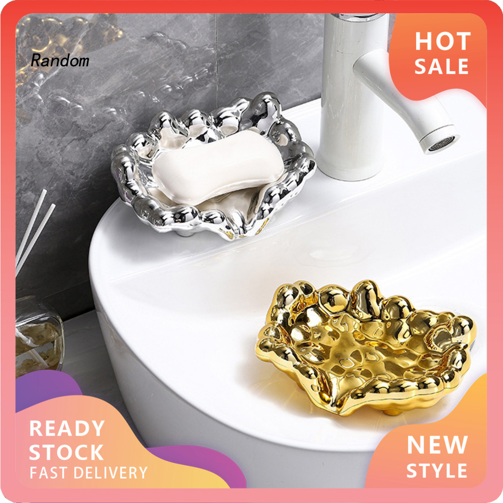 Ran กล่องสบู่ Electroplate สะดวก Punch ฟรี Storing Cloud Shape Keep ...