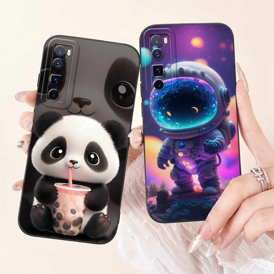 Huawei Nova 7 Pro 5G / Nova 7 5G เลนส์ป้องกันกรณี Nova7 7Pro 5G น่ารักแพนด้ากระต่ายดอกไม้การ์ตูน ...