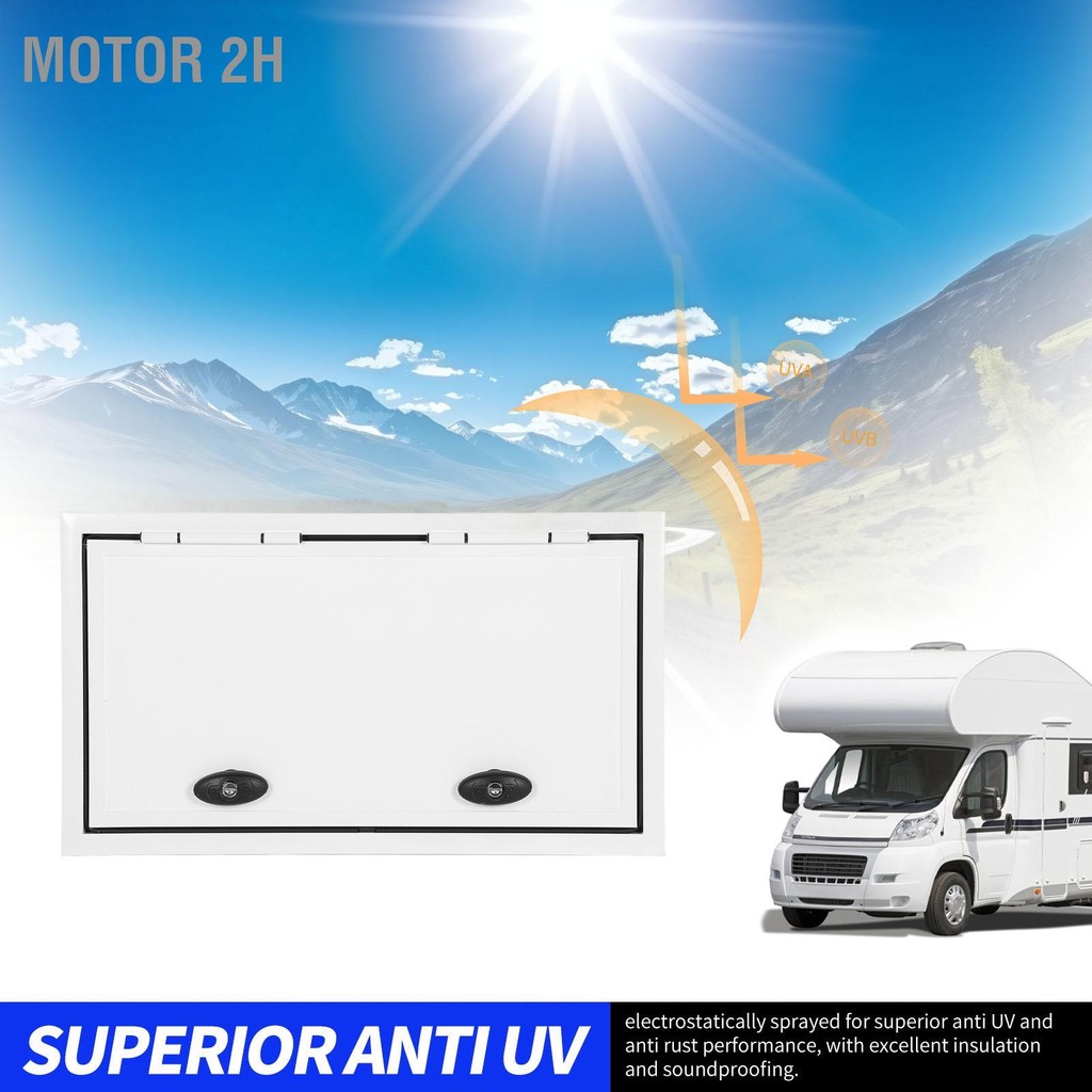 Motor 2H Rv Storage Hatch ประตู 26x14 นิ้ว UV อลูมิเนียมอัลลอยด์สแควร์ ...