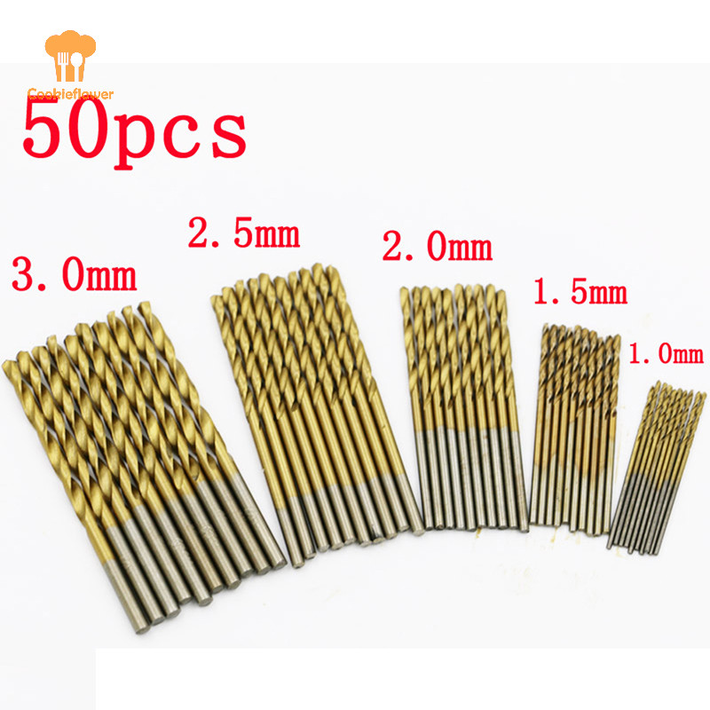 Ckfr 50 ชิ้น/เซ็ต Twist เจาะ Bits Saw HSS สแตนเลสสตีลไทเทเนียมเคลือบ ...