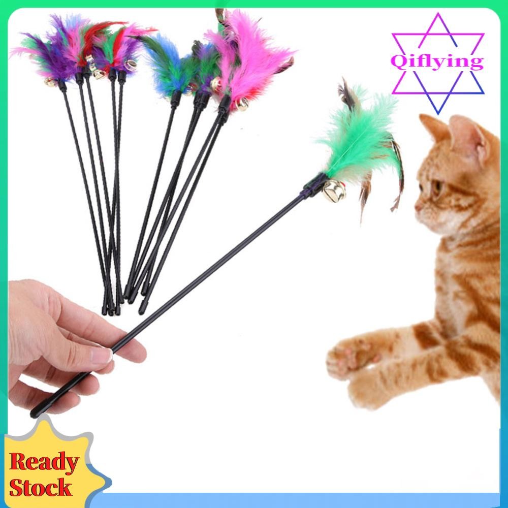 5 ชิ้นแมวแมวสัตว์เลี้ยง Teaser ตุรกี Feather Interactive Stick ของเล่น ...