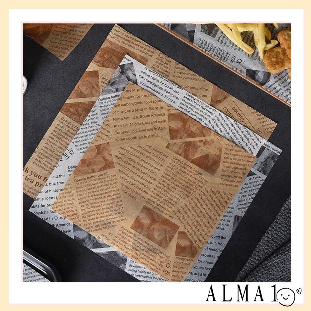 Alma 50 แผ่นขนมปังแซนวิชอาหารเกรดพิมพ์เครื่องมืออบเบอร์เกอร์ทอดห่อ ...