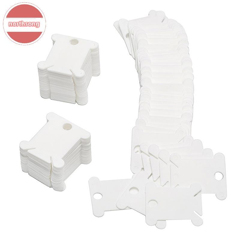 NOR 200 ชิ้นกระดาษแข็งไหมขัดฟัน Bobbins ด้าย Bobbins เย็บปักถักร้อย ...