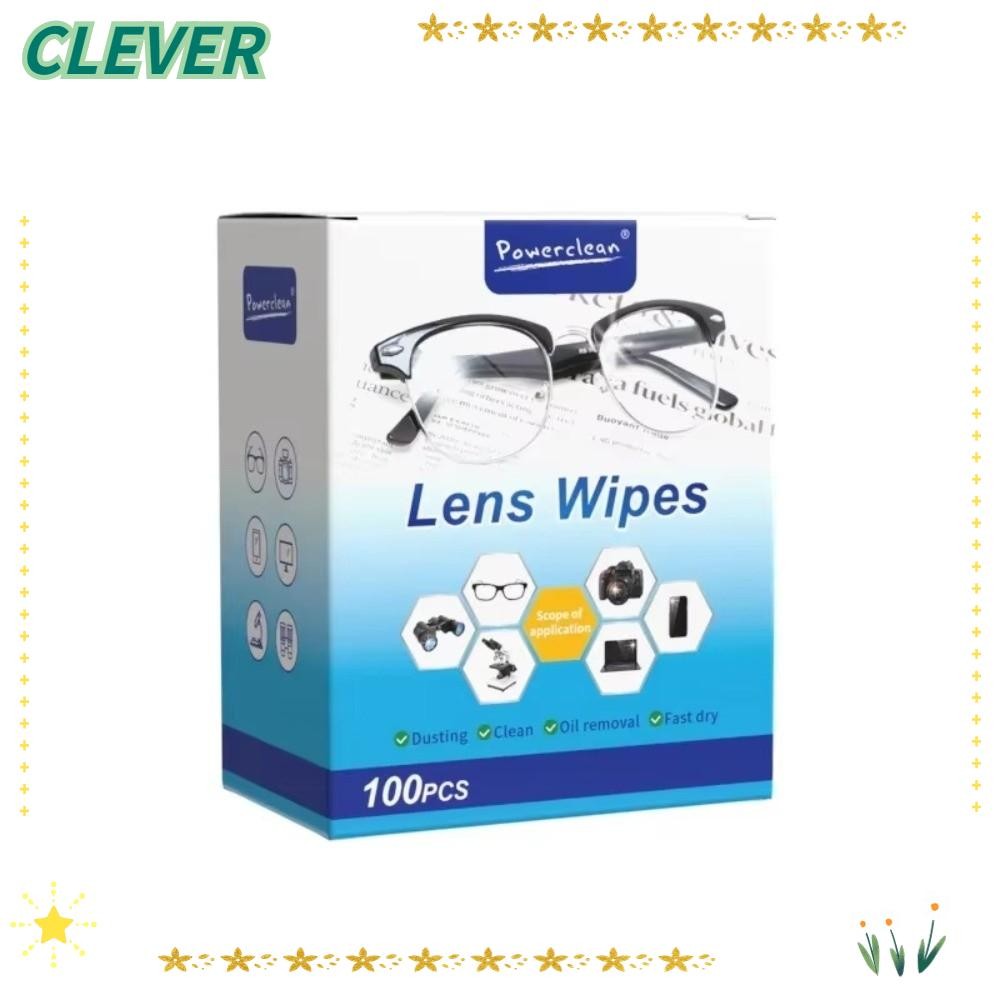 ผ้าเช็ดกันฝ้า CLEVER 100 ชิ้น/กล่อง สำหรับแว่นตาและเลนส์ ชนิดใช้แล้ว ...