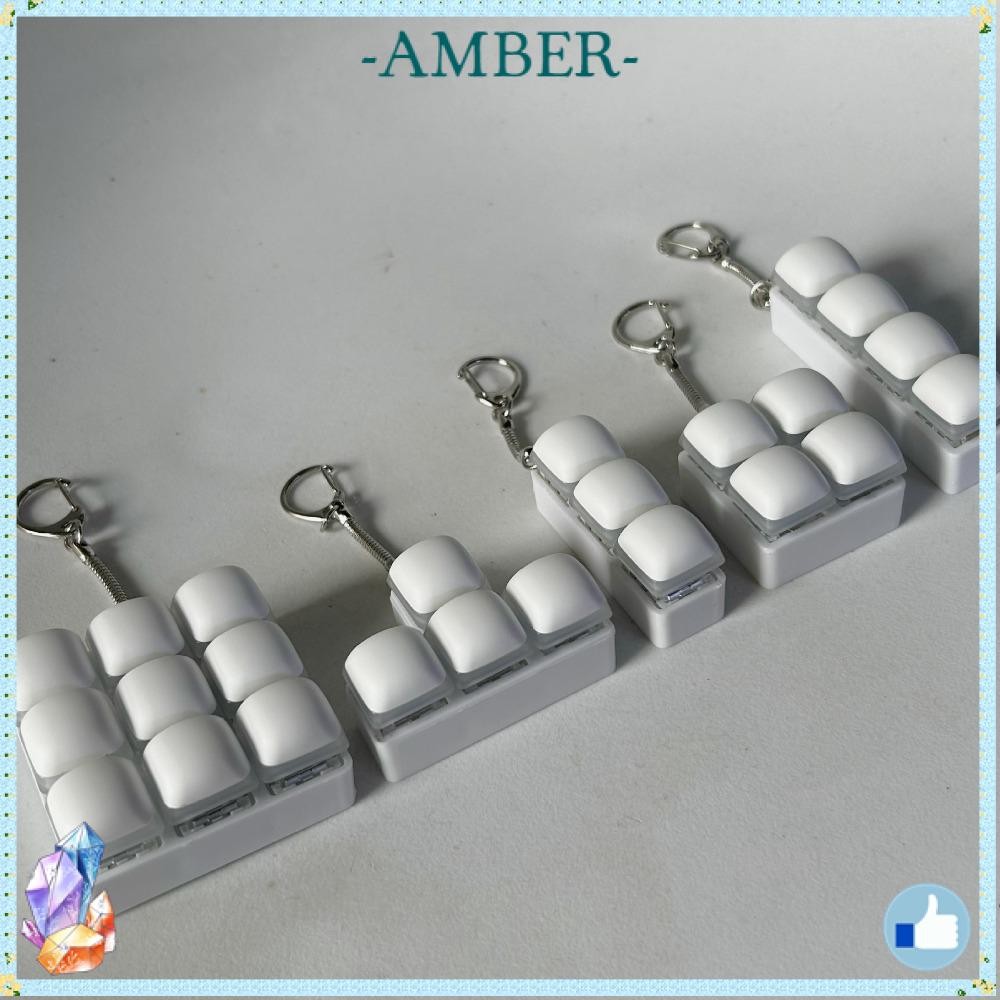 AMBER Fidget พวงกุญแจ, DIY คีย์บอร์ด 3/4/9Keys Finger Keyboard Cap ...