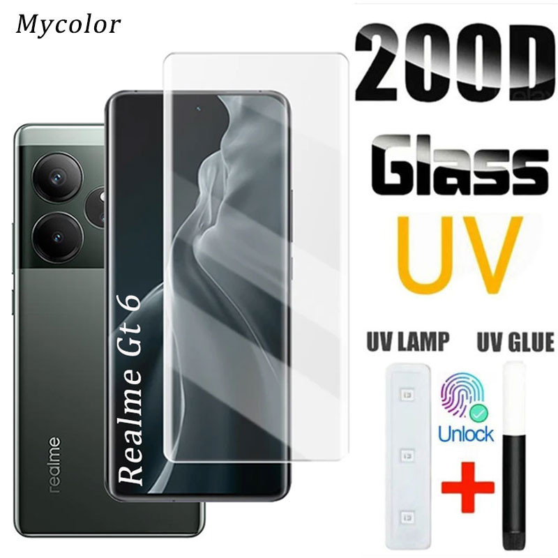 ฟิล์มกระจกกาว UV รุ่นใหม่ล่าสุด Realme real me GT 6T 5 GT6 GT5 Neo 5 6 ...