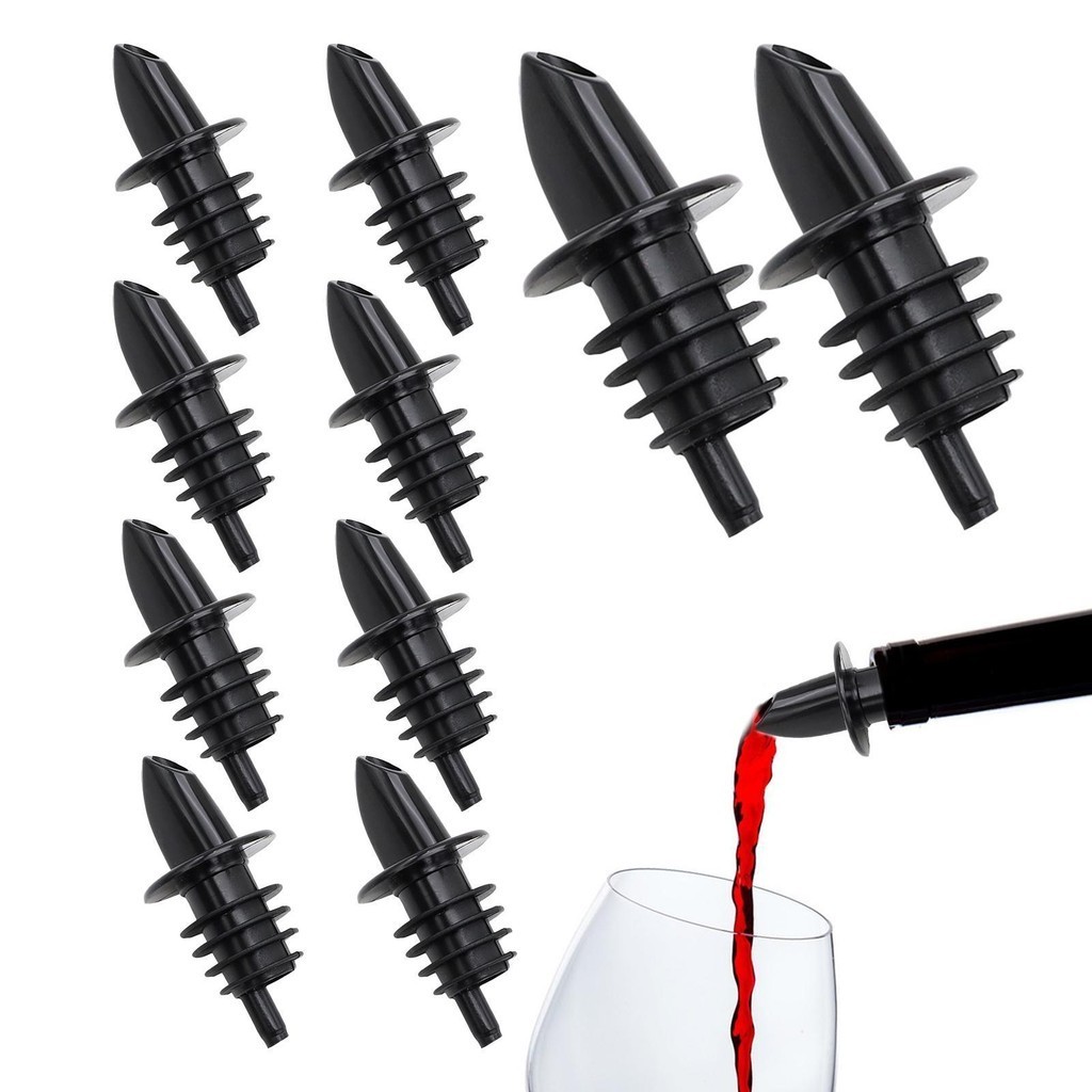 10 ชิ้นไวน์ Stoppers & Pourers เหล้า Pourer ชุดขวดไวน์ Aerator ไม่มีหยด ...