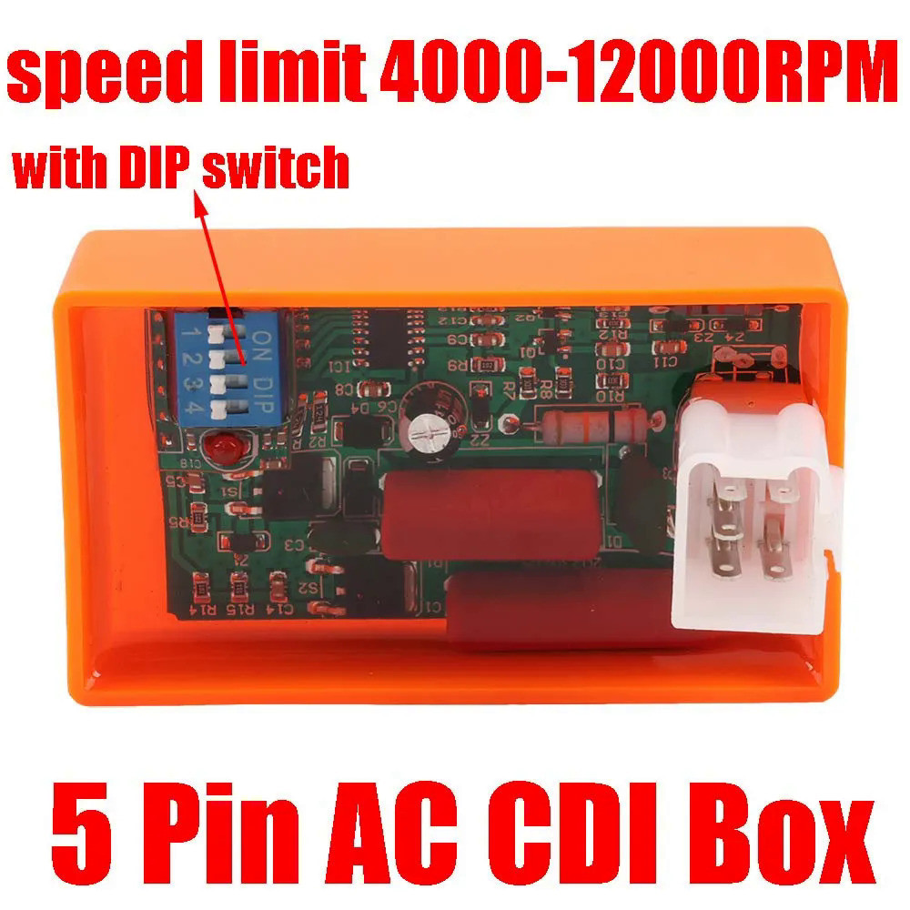 กล่อง AC CDI 5 Pin พร้อมสวิตช์ลิมิตความเร็ว DIP 4000-12000 สําหรับ ...