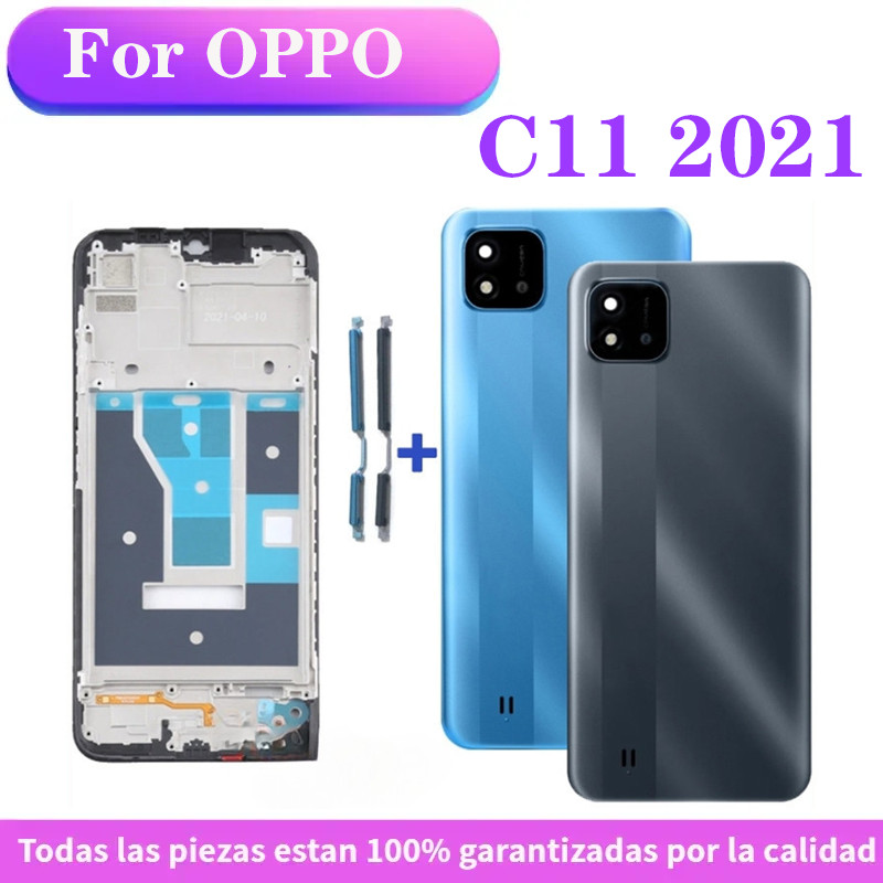 ที่อยู่อาศัยปกหลังสําหรับ OPPO Realme C11 2021 LCD กลางกรอบด้านหน้า ...