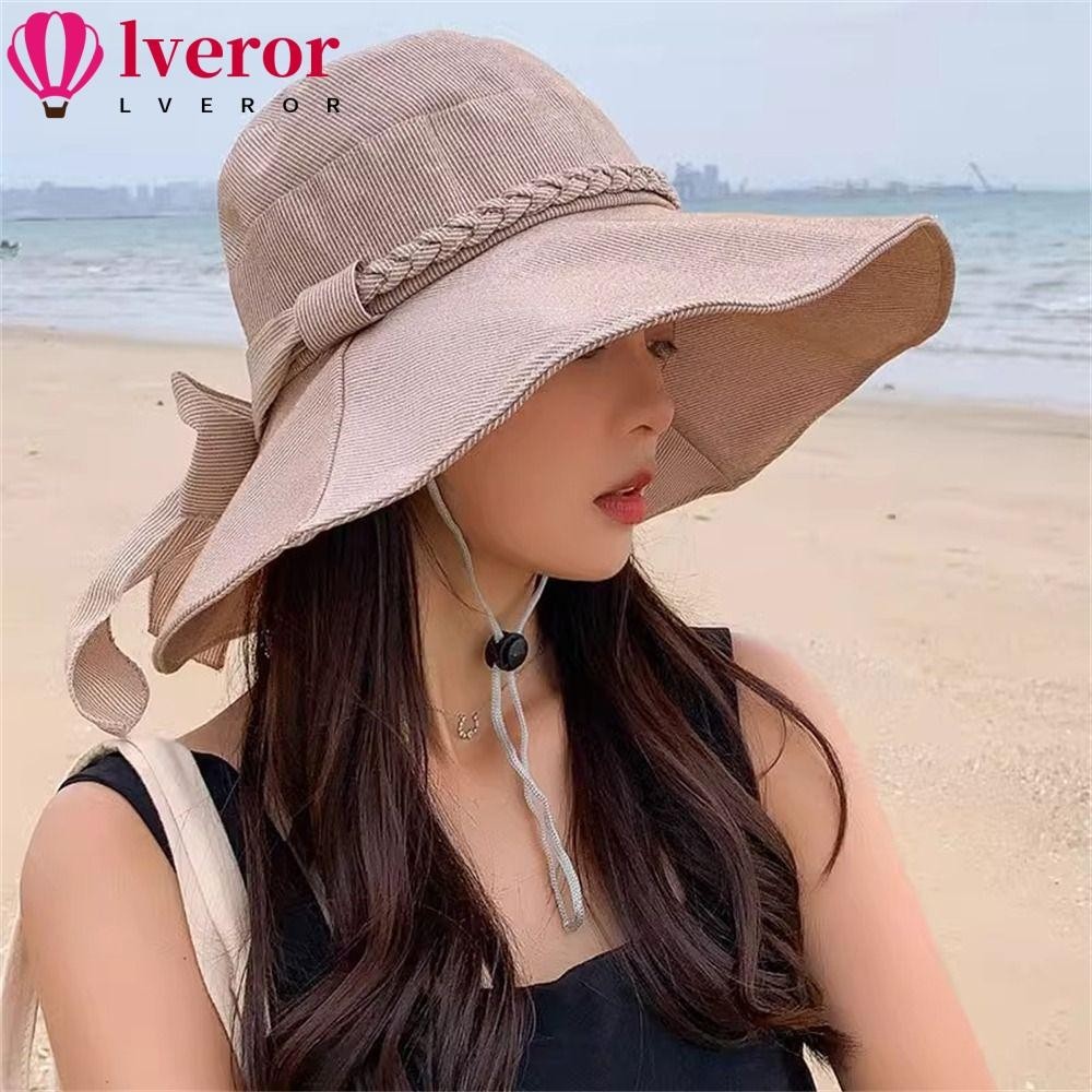 หมวกกันแดด LVEROR, หมวกกันแดดกันแดดป้องกันรังสียูวี, หมวกชาวประมงปีกกว้างเพื่อการพักผ่อนผู้หญิง ...