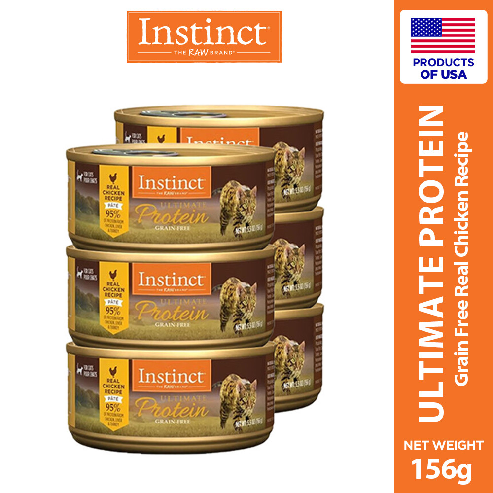 Instinct Ultimate Protein Grain Free สูตรไก่แท้ อาหารแมวกระป๋องเปียกธรรมชาติ 5.5 oz.156g กระป๋อง ...