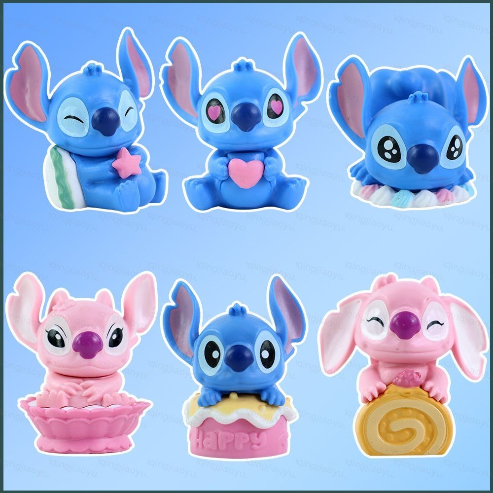 HQ2 6 ชิ้น Stitch Action Figure เค้ก series ตุ๊กตาของเล่นสําหรับเด็ก ...