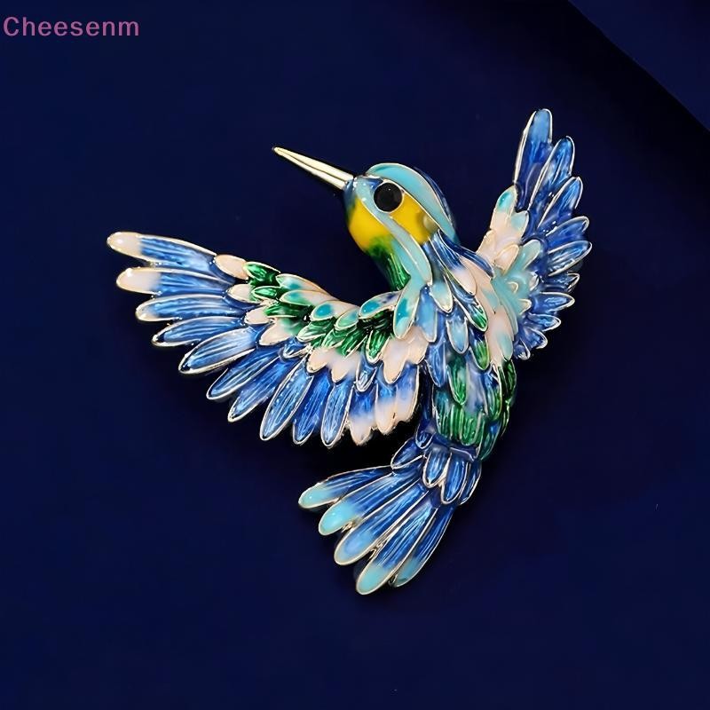 Cheenm เคลือบเงางาม Blue Wing Hummingbird เข็มกลัดสำหรับผู้หญิง เหมาะ ...