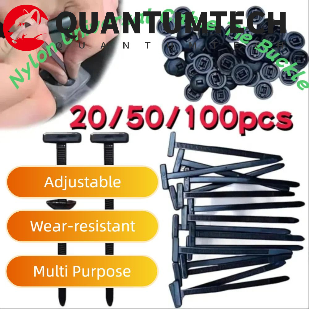 QUANTUMTECH 20/50/100 ชิ้นไนลอน Universal Cable Tie Buckle, Heavy Duty ทนทาน Self-locking Zip ...