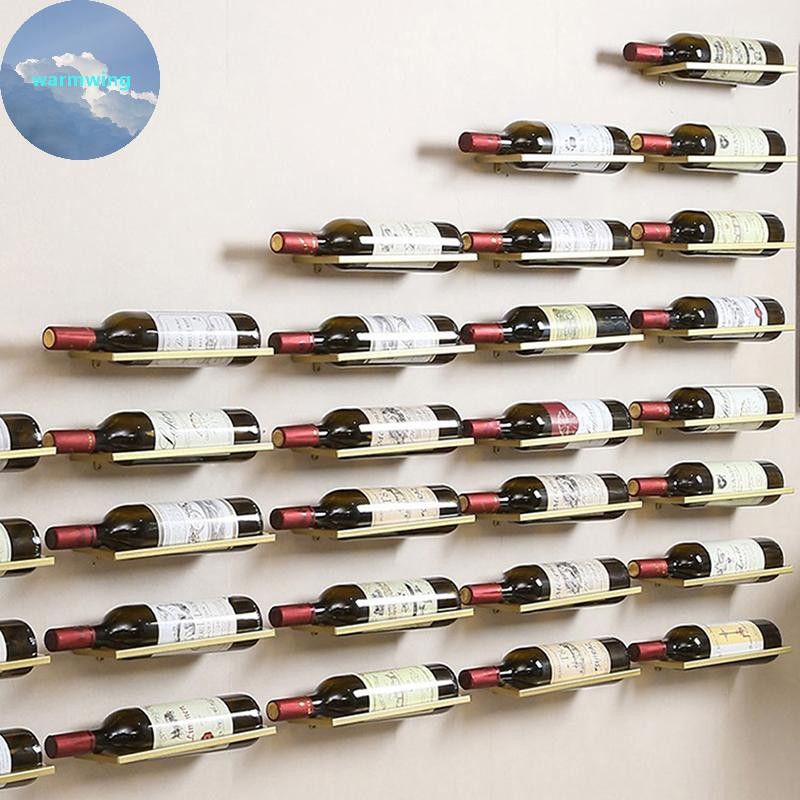 Warmwing 1PC ติดผนังบาร์ชั้นวางไวน์ผู้ถืออุปกรณ์เสริมไวน์ Cellar เบียร์แชมเปญจอแสดงผลเหล็กโลหะ ...